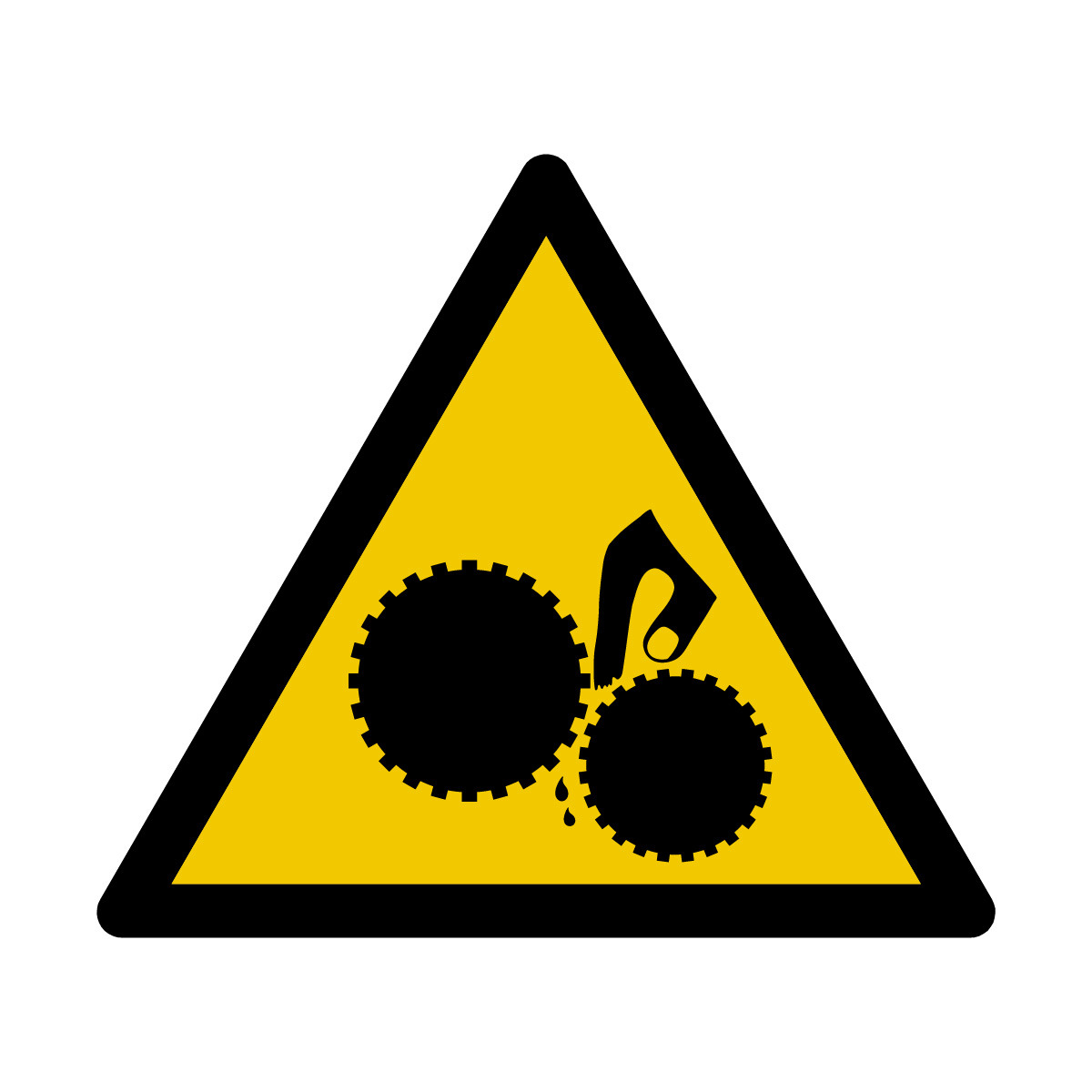 Panneau Attention aux mains Engrenages | GRAVURE CONCEPT