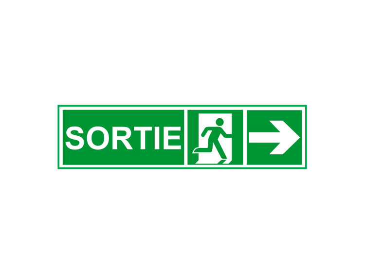Panneau Evacuation - Sortie flèche droite | GRAVURE CONCEPT
